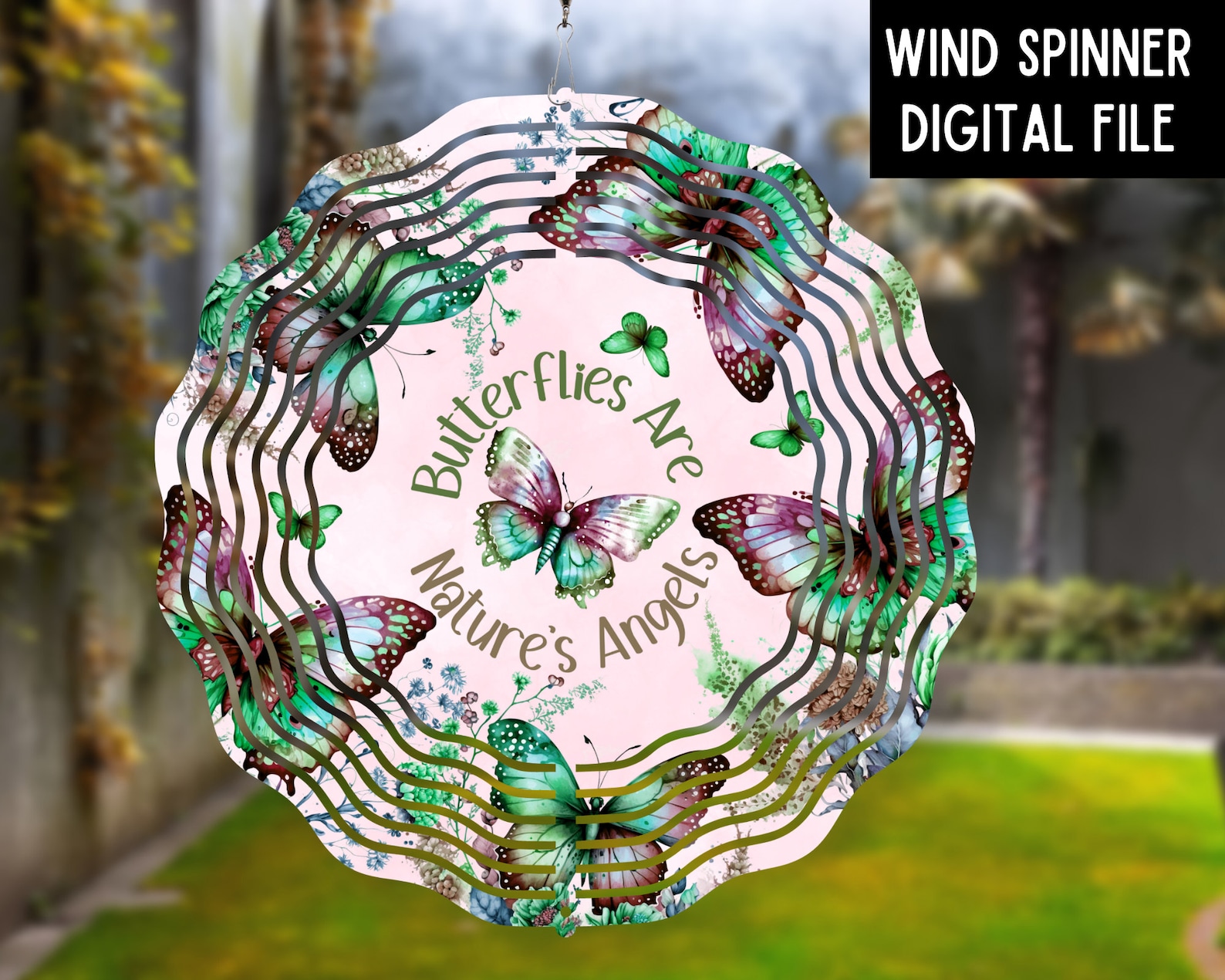 BUTTERFLY Wind Spinner PNG Windspinner Design File Wind - Etsy