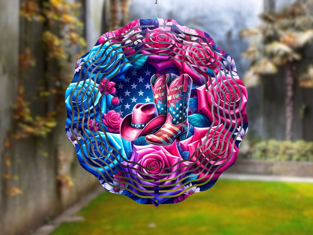 Cowgirl Wind Spinner PNG Country Sublimation Designs Floral Wind ...