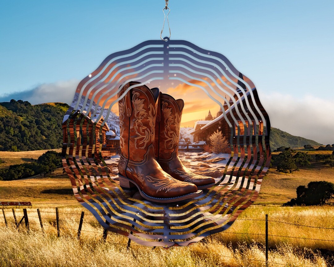 3D COWBOY BOOTS Wind Spinner PNG, Cowboy Boots Png, Western Sublimation ...