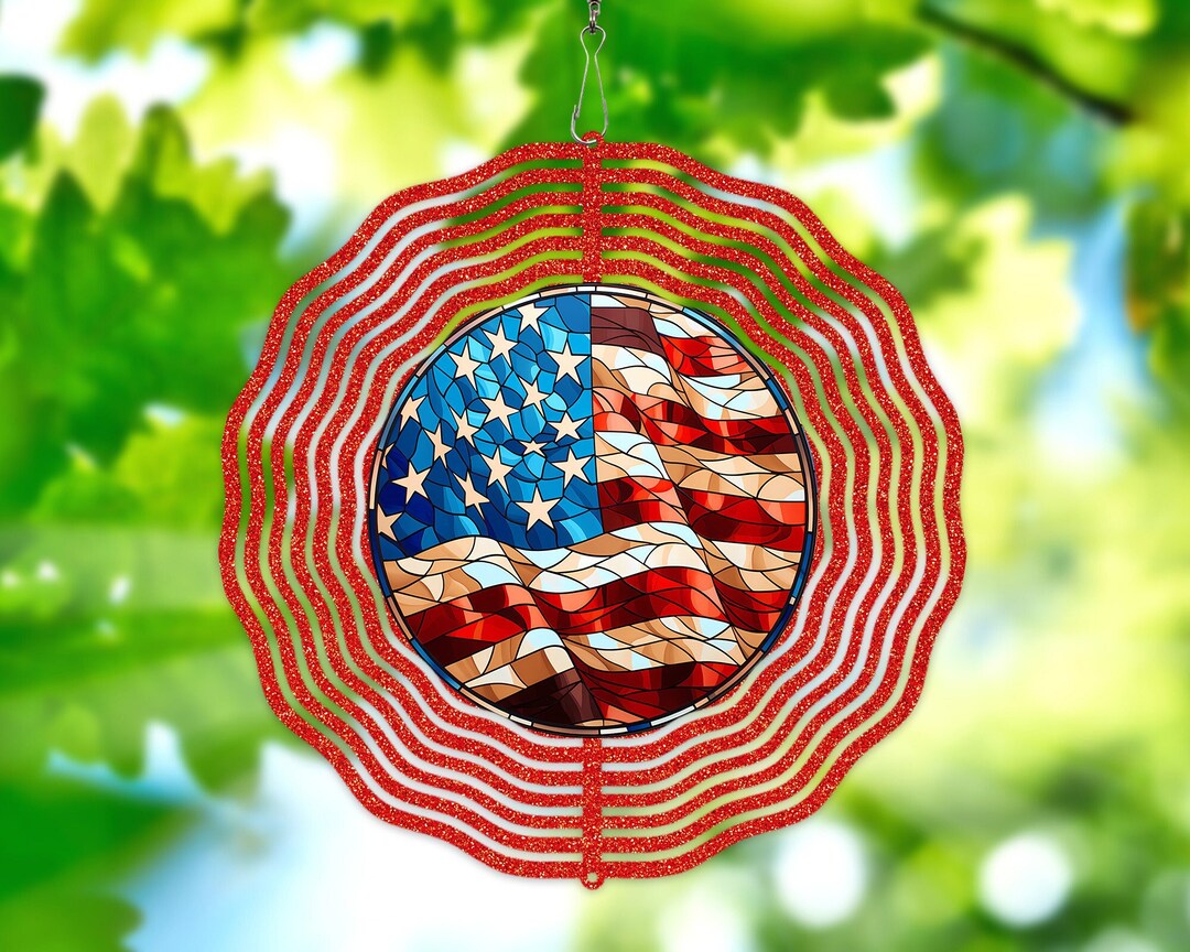 PATRIOTIC Wind Spinner PNG USA Flag Sublimation Design - Etsy