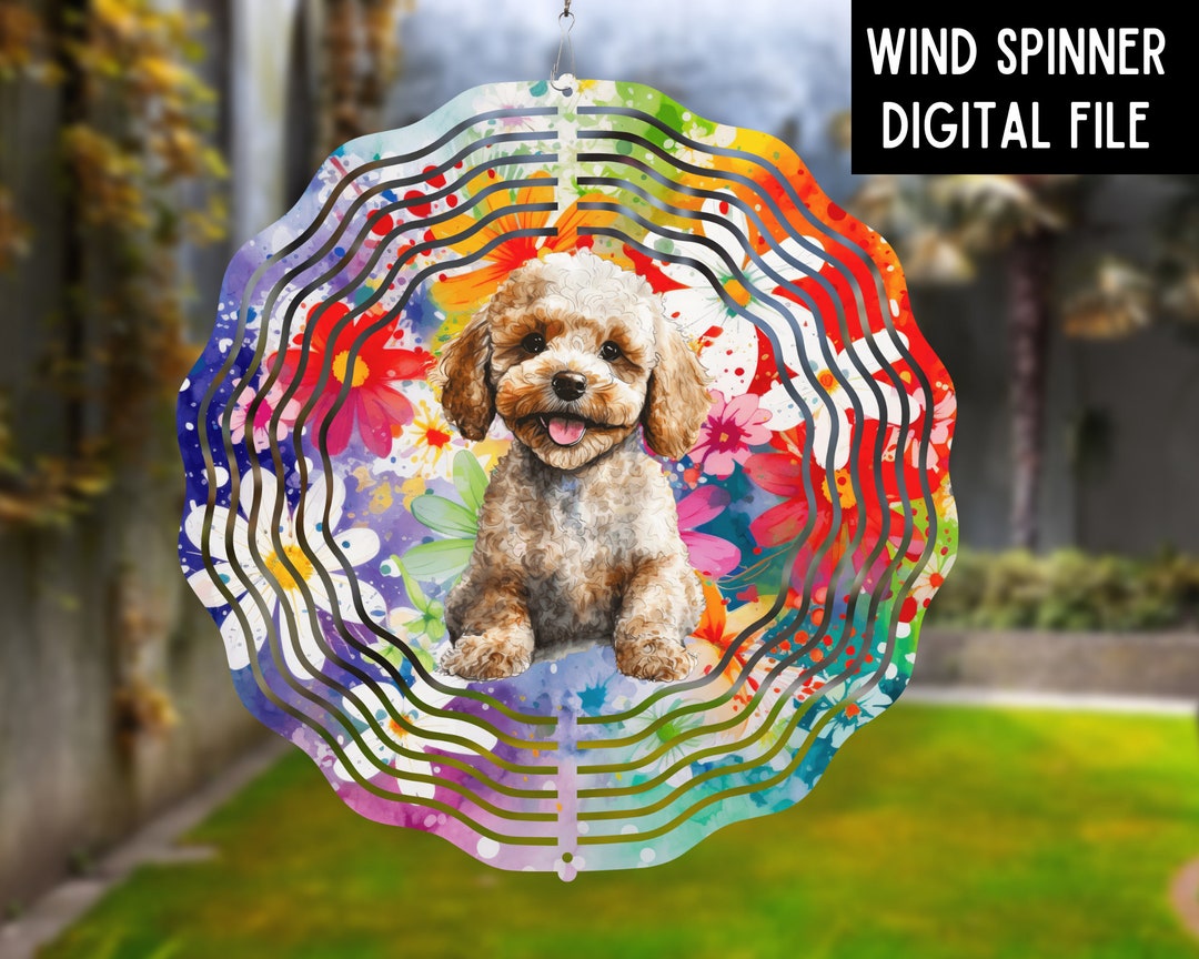 CUTE POODLE PUPPY Wind Spinner Design Sublimation Png Poodle ...