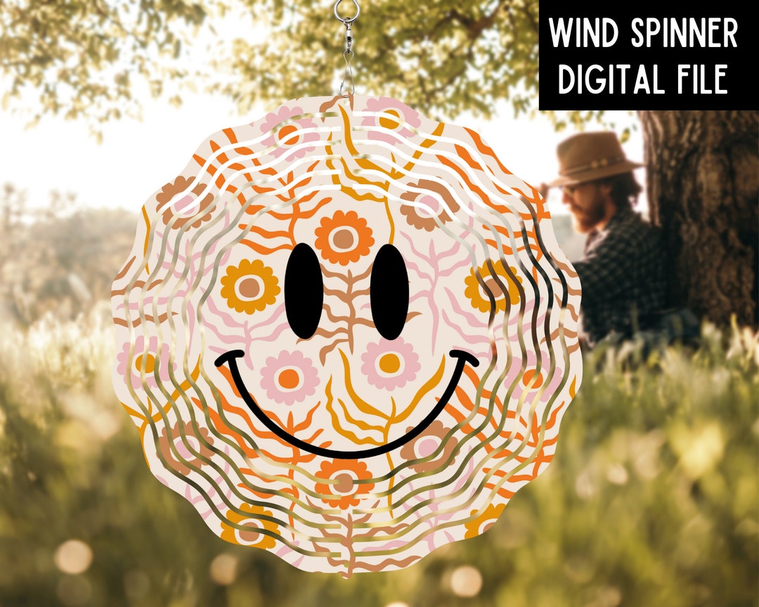 SMILEY FACE Wind Spinner Design Retro Wind Spinner PNG - Etsy