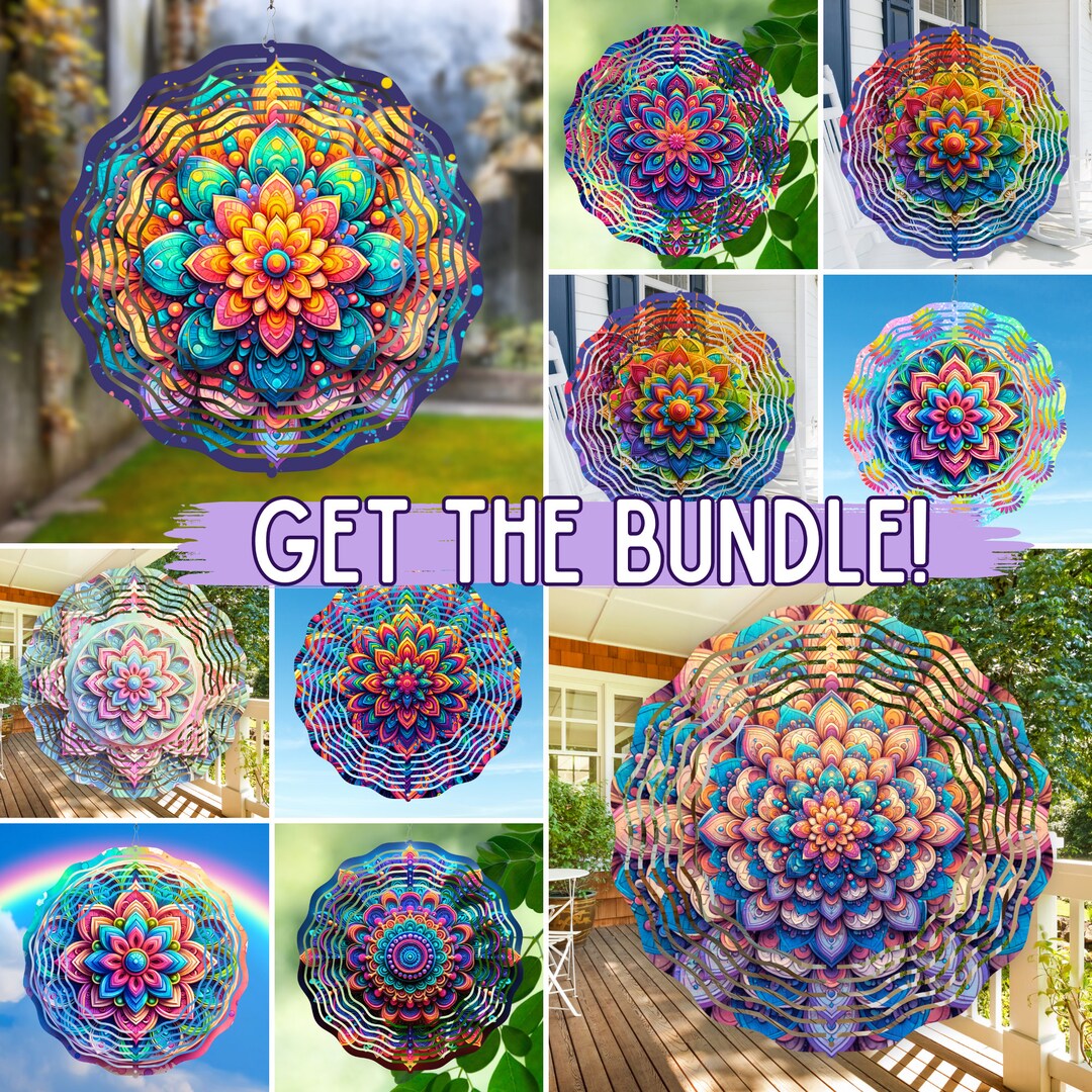 Mandala PNG Bundle Mandala Wind Spinner Designs Rainbow Mandala Mandala ...