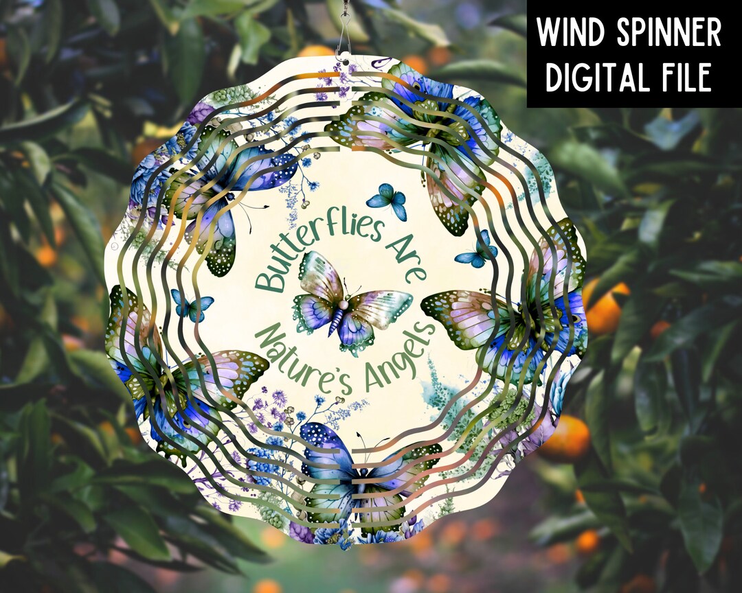 BUTTERFLIES Wind Spinner PNG Windspinner Design File Wind Spinner ...