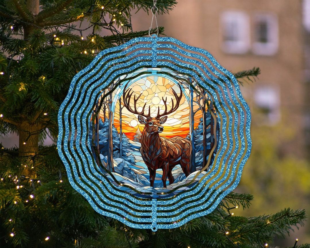 DEER Wind Spinner PNG Deer Sublimation Design Stained Glass - Etsy