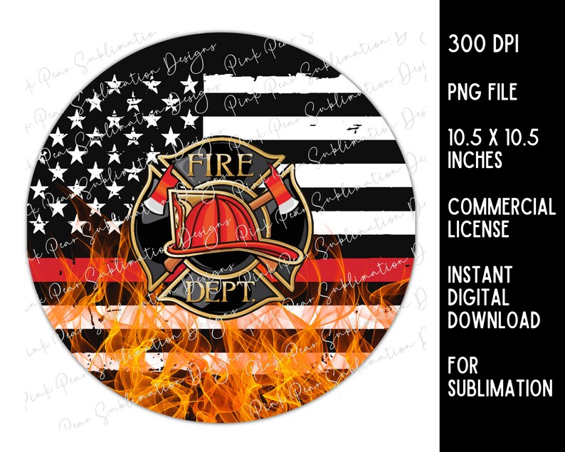 FIREFIGHTER Sublimation PNG Fire Dept Design Sublimation - Etsy