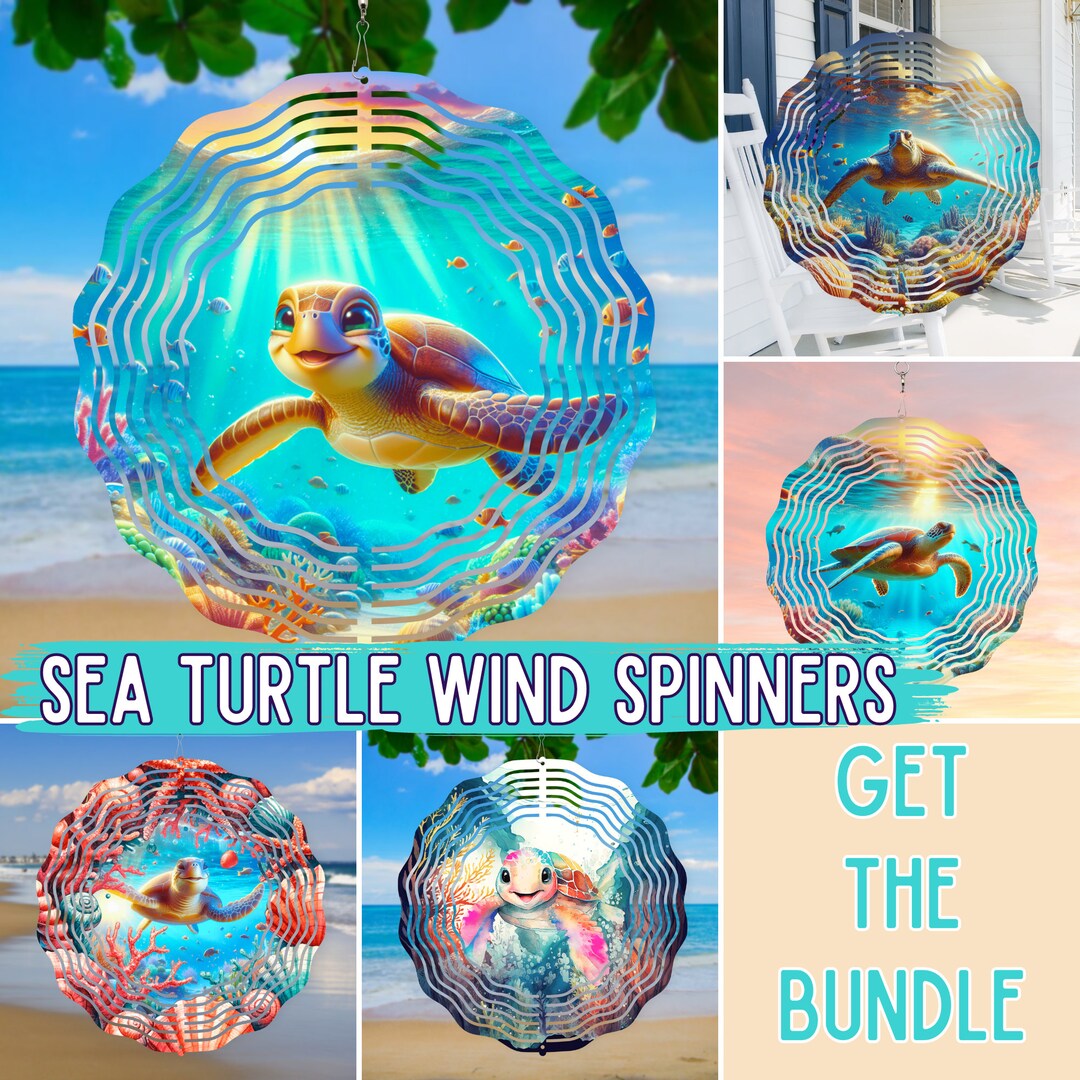 Turtle Wind Spinner PNG Turtle Sublimation Designs Turtle PNG Beach PNG ...