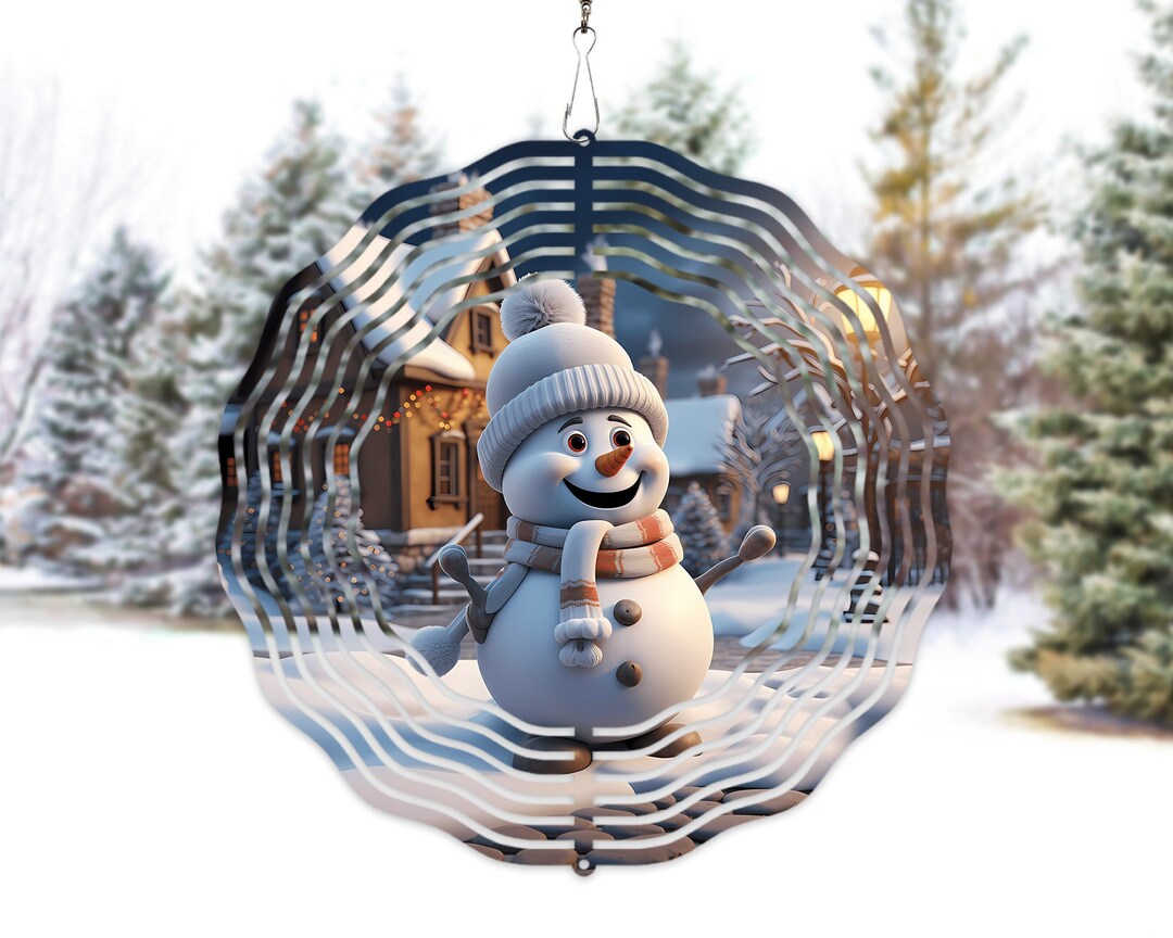3D SNOWMAN Wind Spinner PNG Snowman Sublimation Design 3D - Etsy