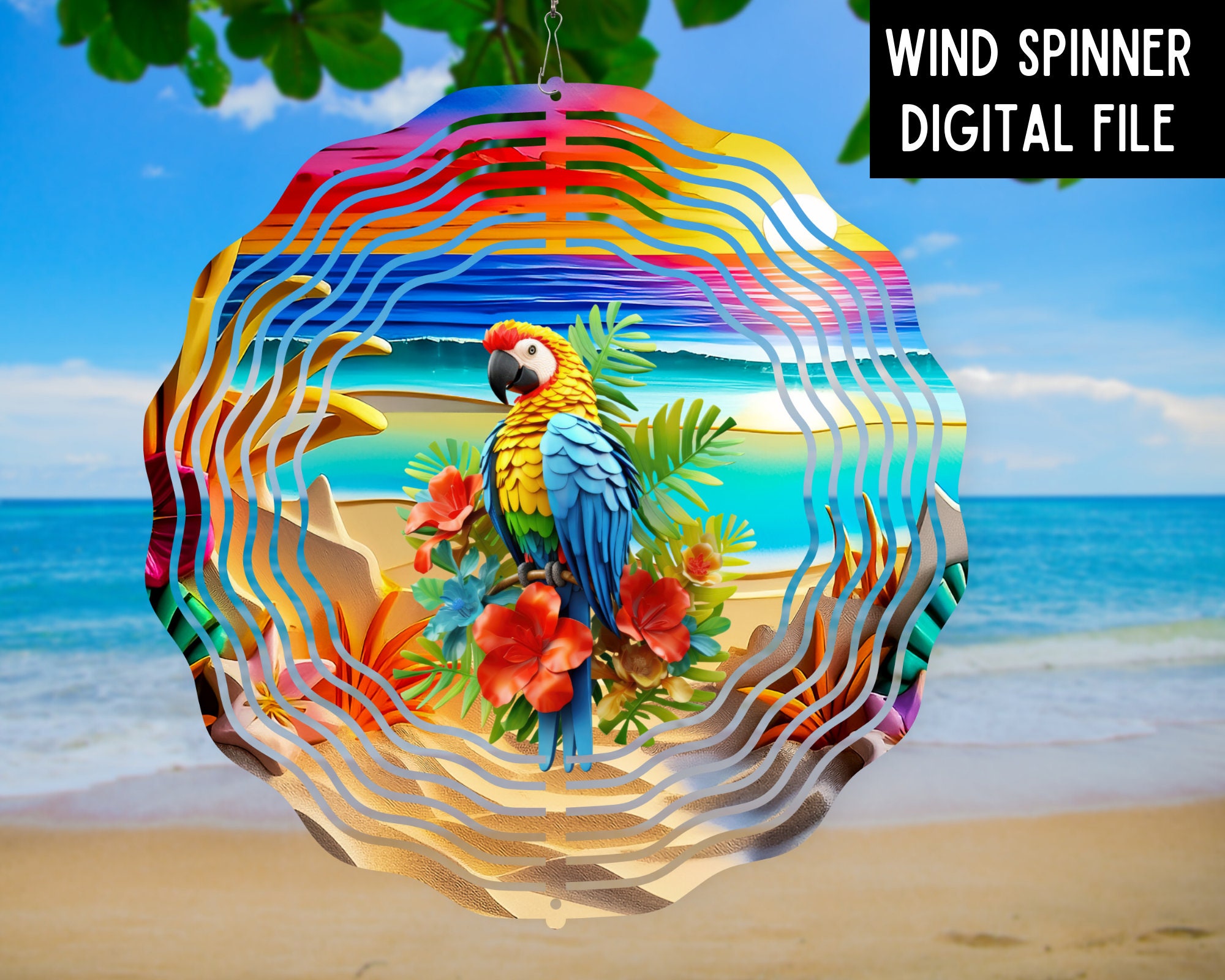 3D PARROT Wind Spinner PNG 3D Sublimation Design Digital Windspinner ...