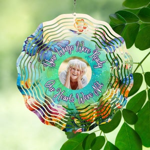 MEMORIAL Wind Spinner PNG Butterflies Sublimation Design Add Photo ...