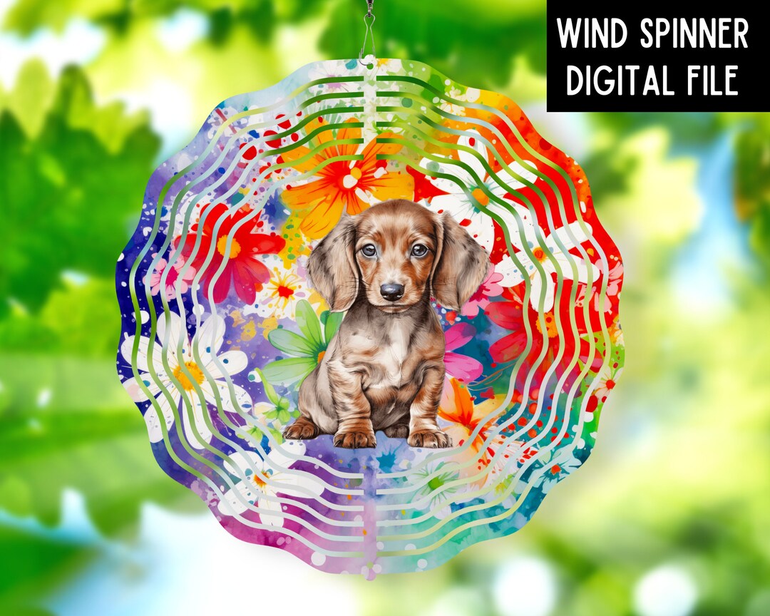 CUTE DACHSHUND PUPPY Wind Spinner Design Sublimation Png Dachshund ...