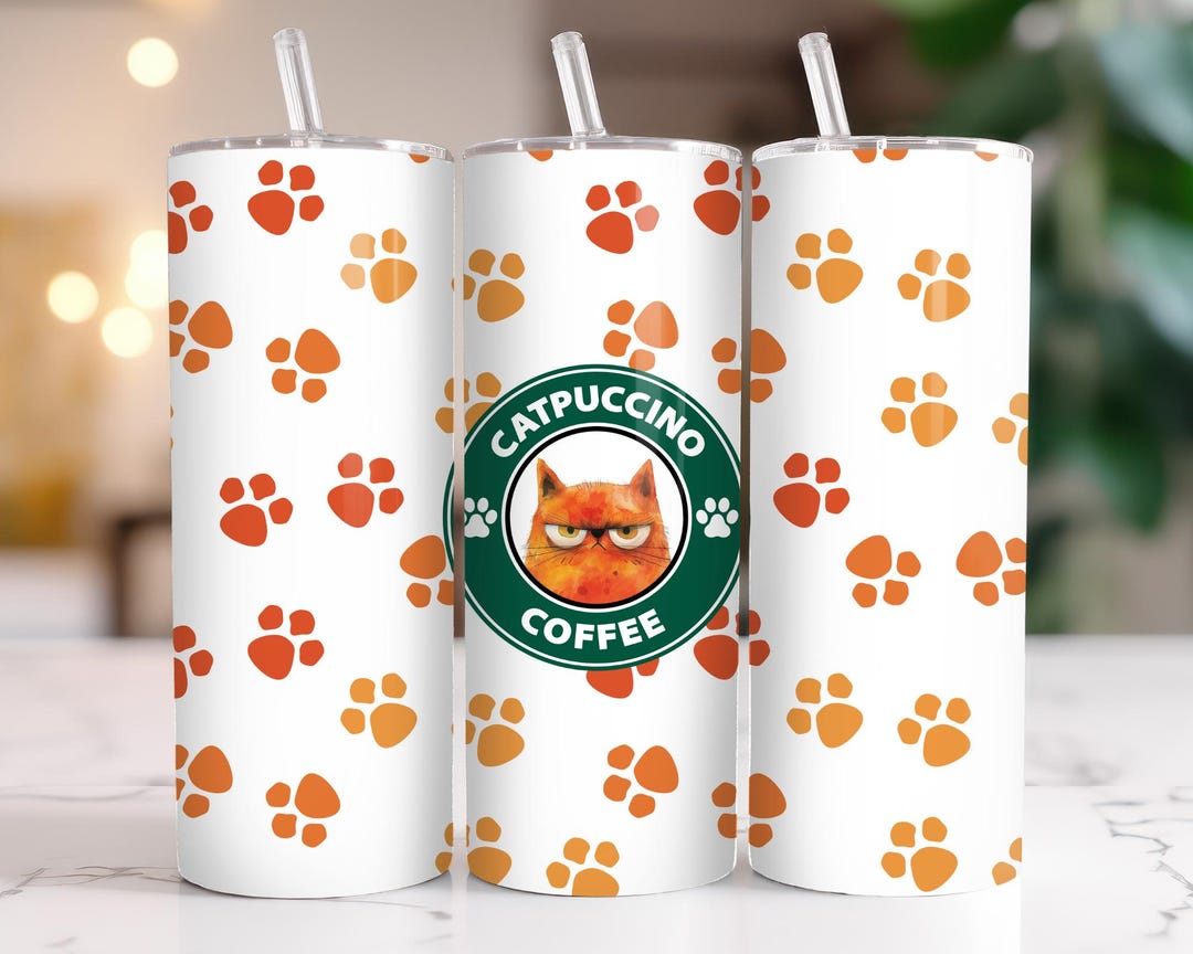 Grumpy Cat Coffee Cup Wrap Funny Design for 20 Oz Straight Cup Starbucks Style Design for ...