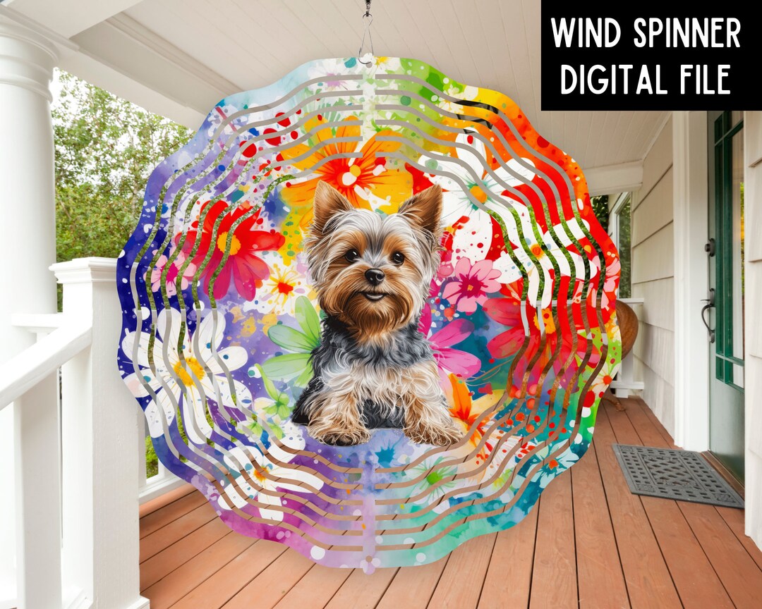 CUTE YORKIE PUPPY Wind Spinner Design Sublimation Png Yorkie ...