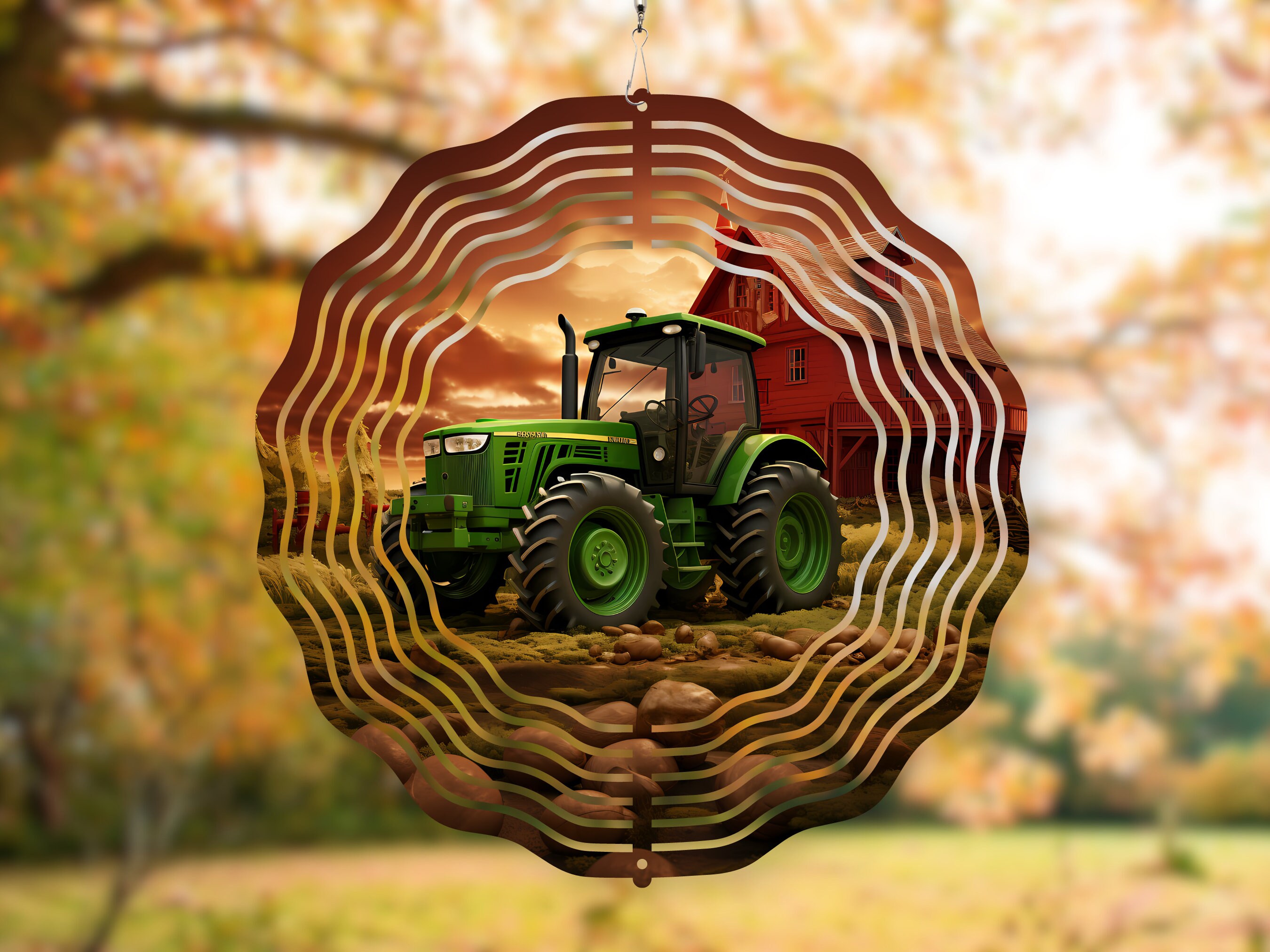 3D TRACTOR Wind Spinner PNG Tractor Sublimation Design Farm Sublimation ...