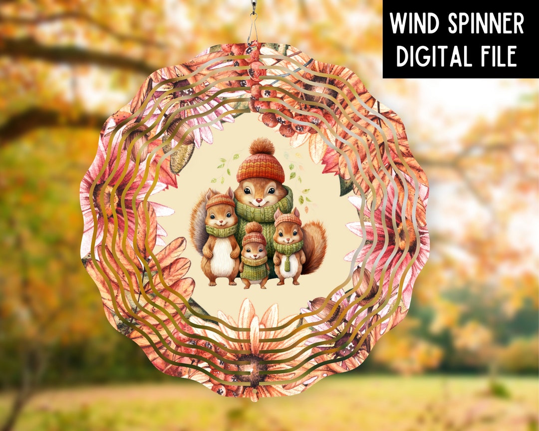 CUTE Squirrel Family Wind Spinner Design Wind Spinner Png - Etsy
