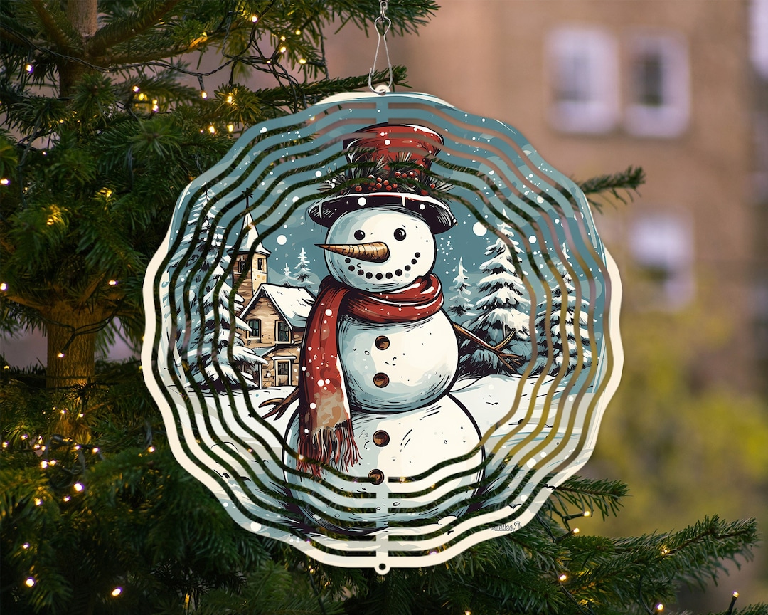 SNOWMAN Wind Spinner PNG, Snowman Sublimation Design, Christmas Wind ...