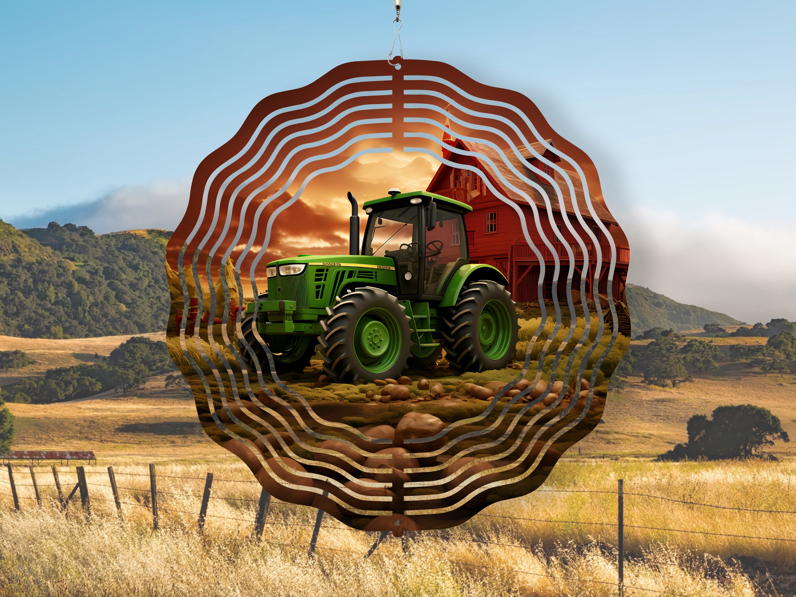 3D TRACTOR Wind Spinner PNG Tractor Sublimation Design Farm Sublimation ...
