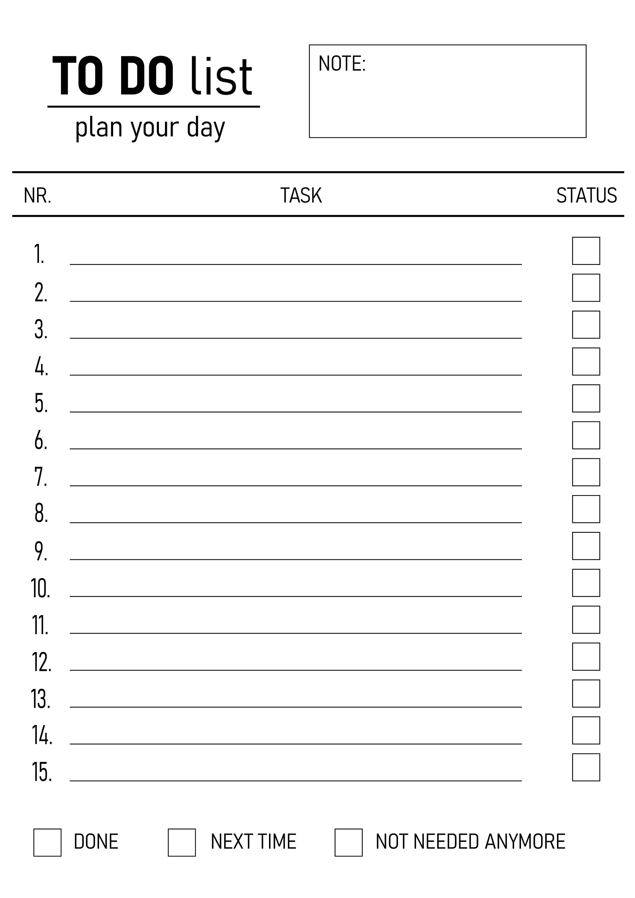 Simple Easy to Use to Do List Template - Etsy