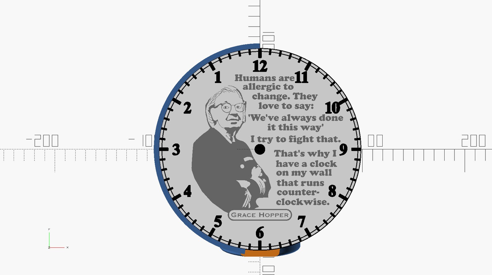 Grace Hopper Themed Counter-clockwise Clock - 8 Inch Face - Etsy