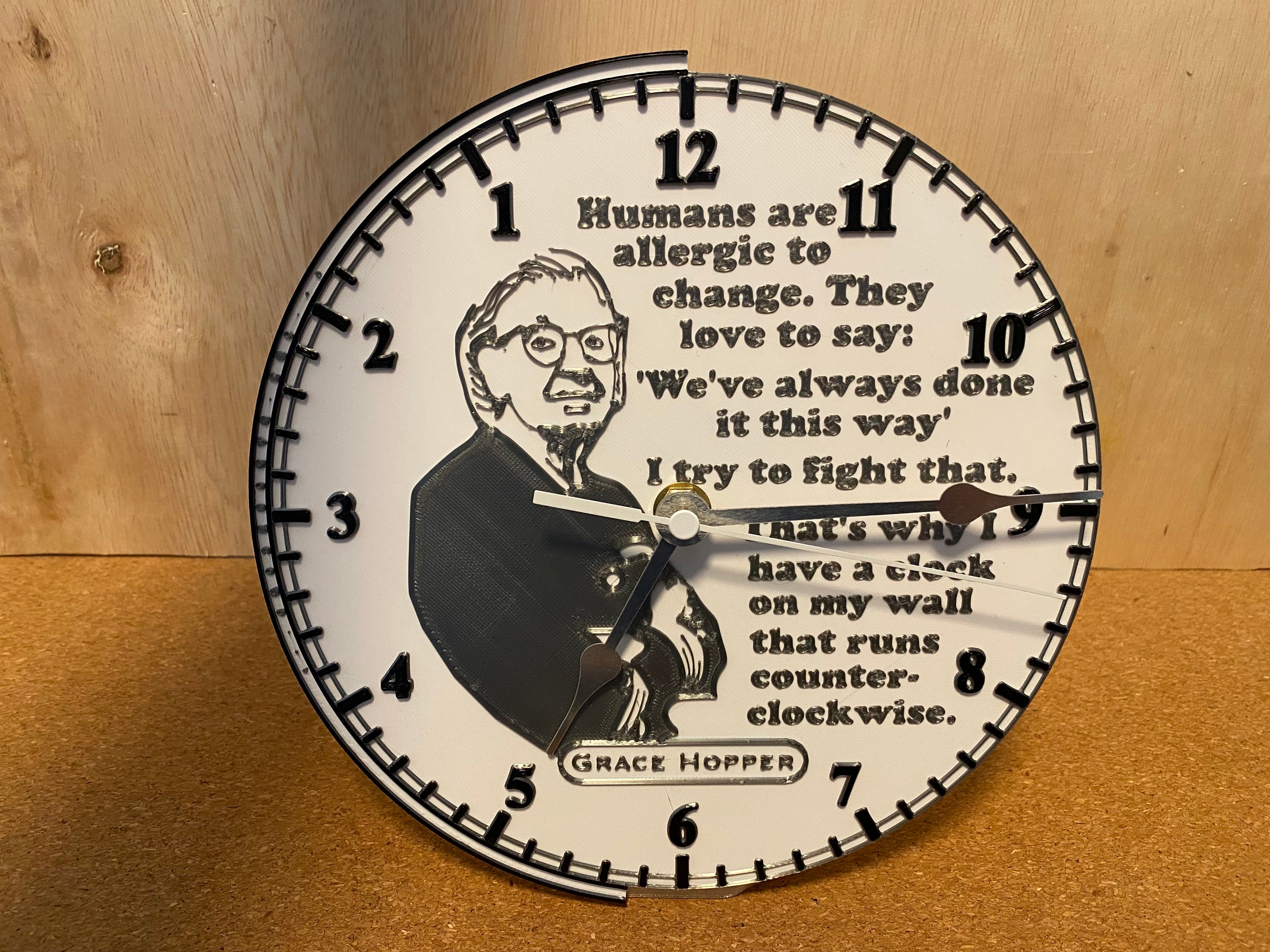 Grace Hopper Themed Counter-clockwise Clock - 8 Inch Face - Etsy