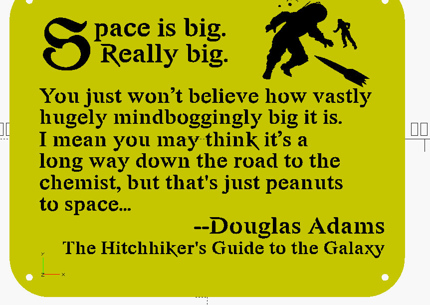 Sign - "space is Big" From Hitchhiker's Guide to the Galaxy - Etsy