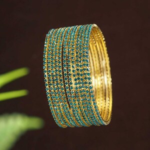 Gold-plated Bracelet Set (pack of 10), Indian Gold Bangle, Gold Filled ...
