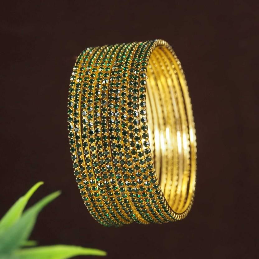 Gold-plated Bracelet Set (pack of 10), Indian Gold Bangle, Gold Filled ...