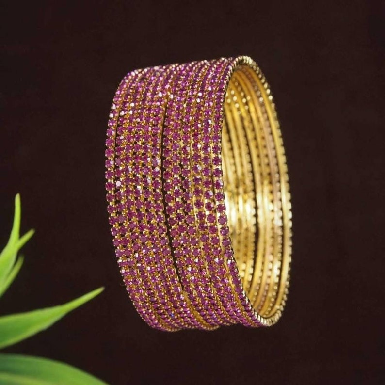 Gold-plated Bracelet Set (pack of 10), Indian Gold Bangle, Gold Filled ...