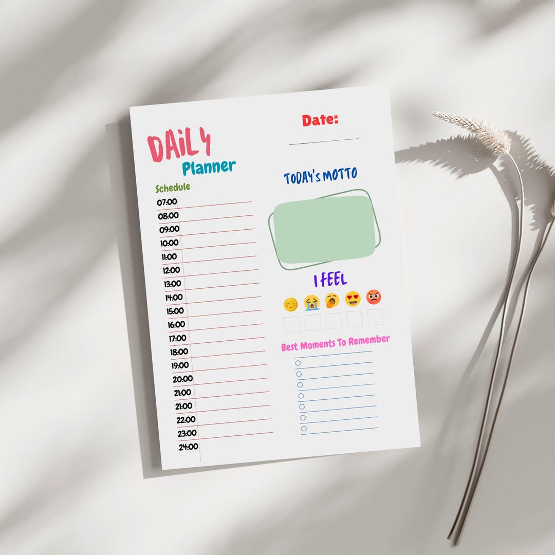 Printable Daily Planner Fillable, Daily to Do List, Minimalist Planner ...