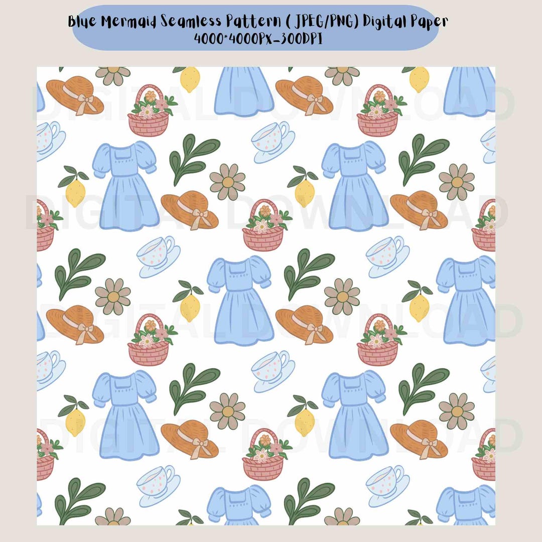 Cottagecore Seamless Pattern, Vintage Fabric Design (digital) - Etsy