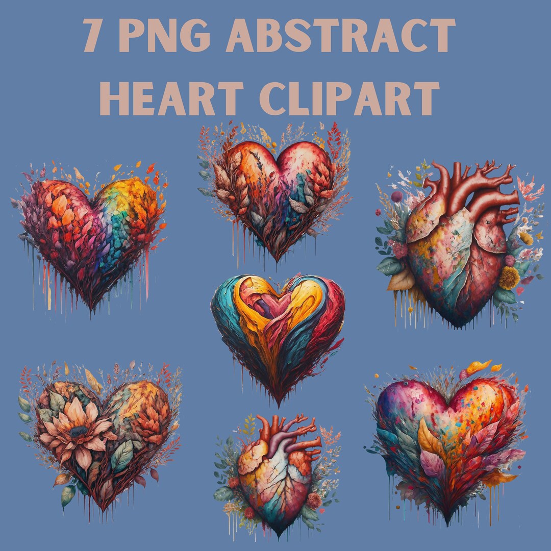 Heart Clipart Set,valentines Day Clipart Set,heart Png,valentine Heart ...