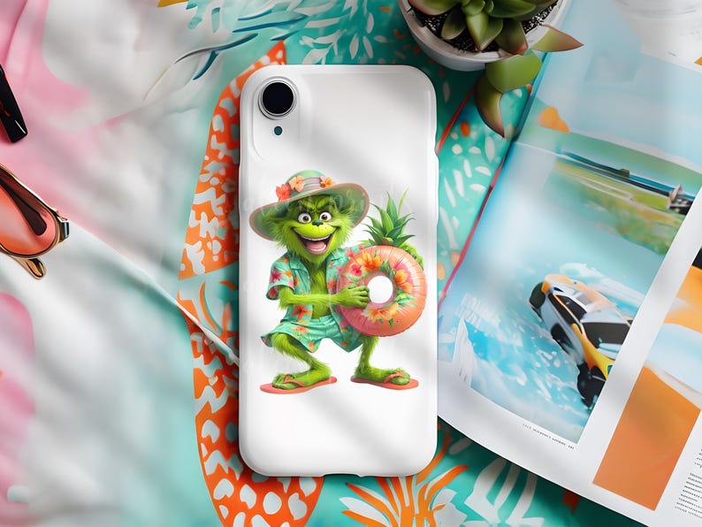 Grinch in Summer Vibe Watercolor Clipart, Grinch Clipart Digital PNG ...