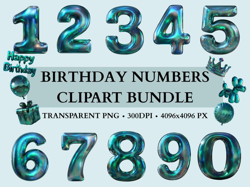 Glossy 3D Birthday Number 0–9 Clipart PNG, Birthday Number PNG, Numbers ...