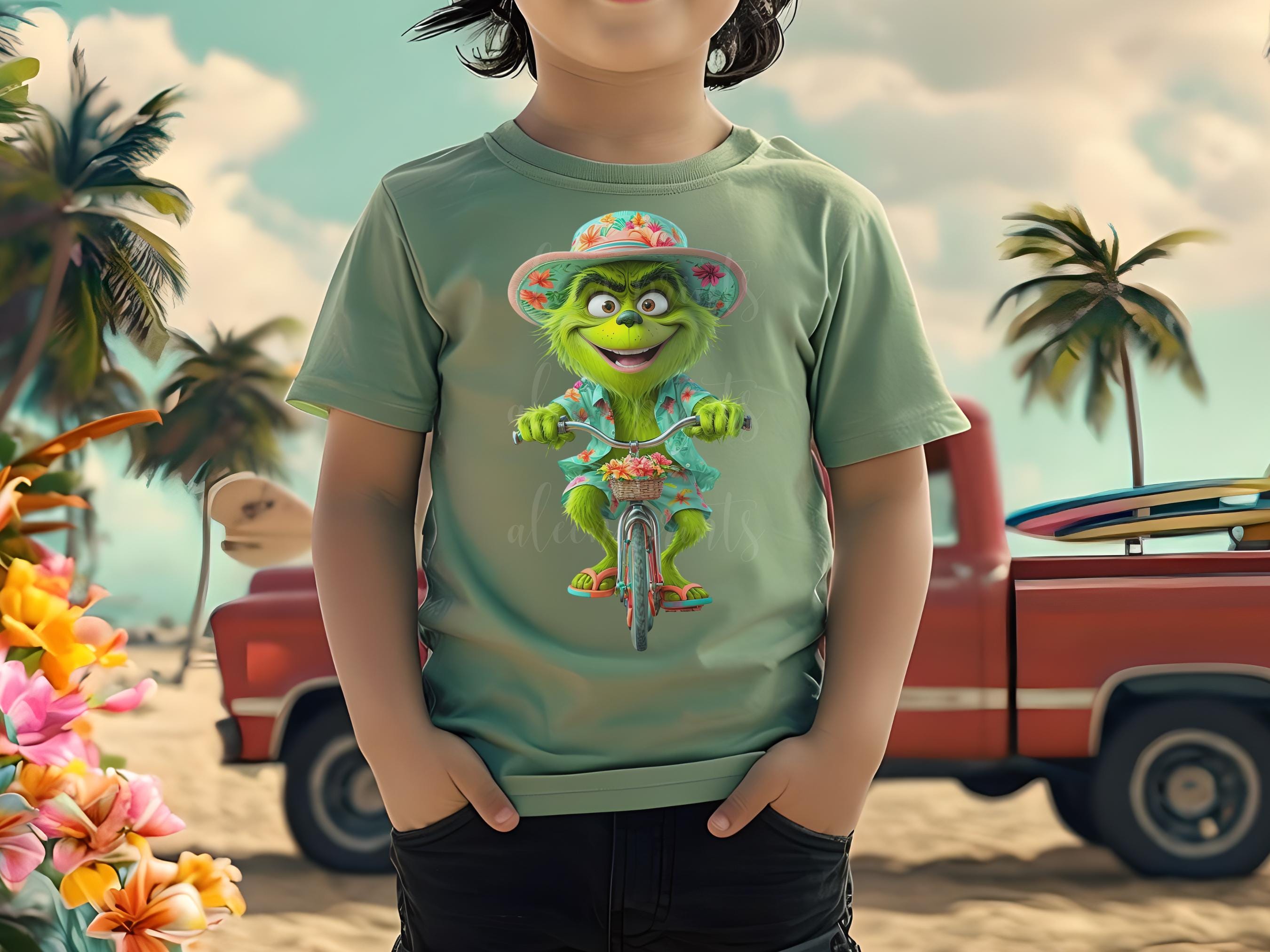 Grinch in Summer Vibe Watercolor Clipart, Grinch Clipart Digital PNG ...