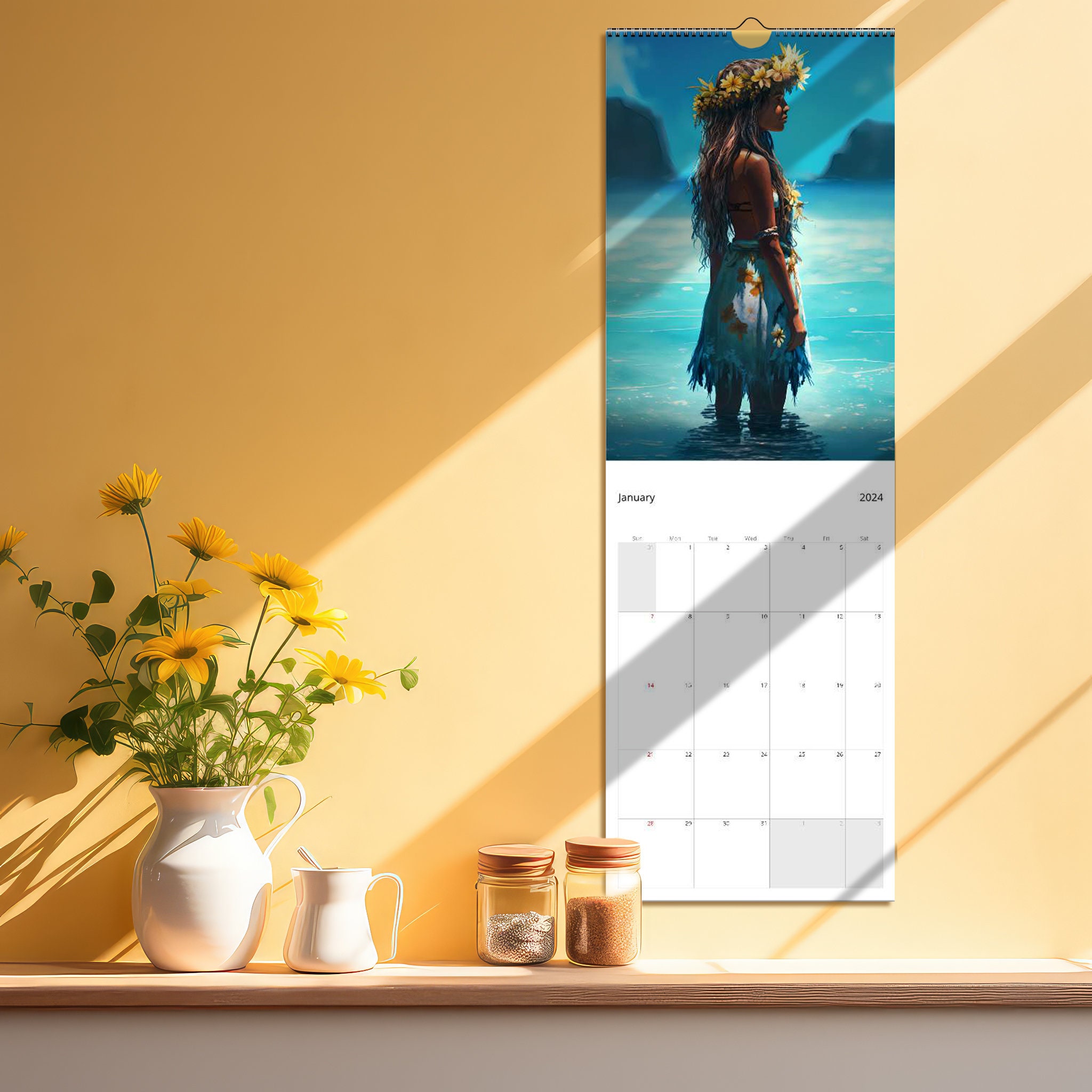 2026 Calendar Hula Girls Vahine Holiday Gift Ideas Tropical Hawaii ...