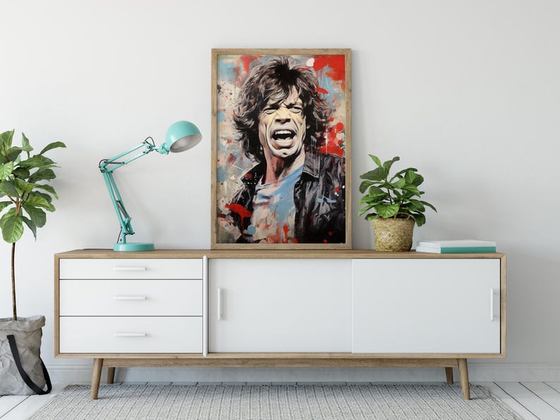 Poster Mick Jagger Graffiti Street Art Wall Art Urban Art Pop Art Deco ...