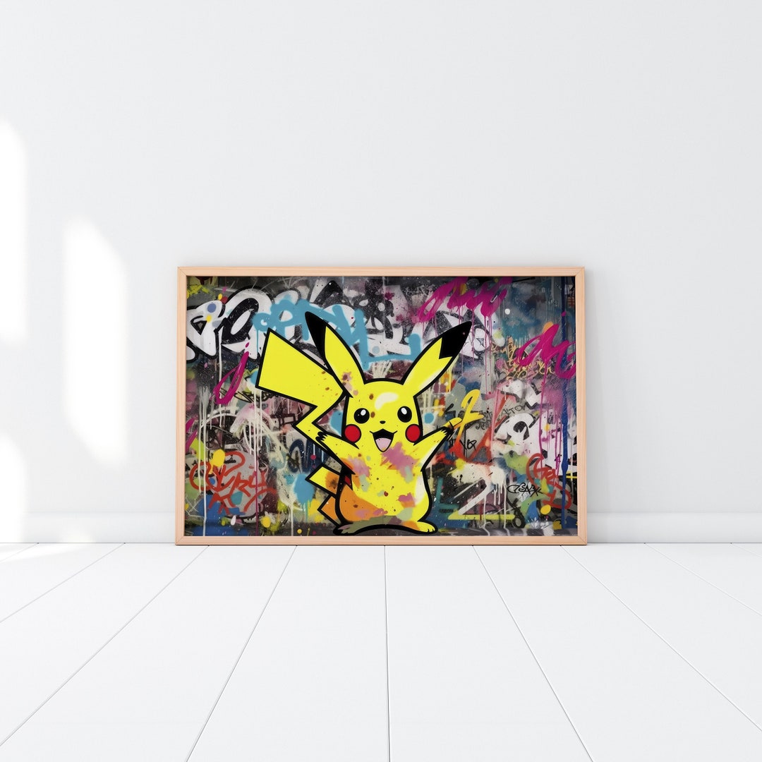 Pikachu Poster Graffiti Street Art Wall Art Urban Art Pop Art Deco Gift ...