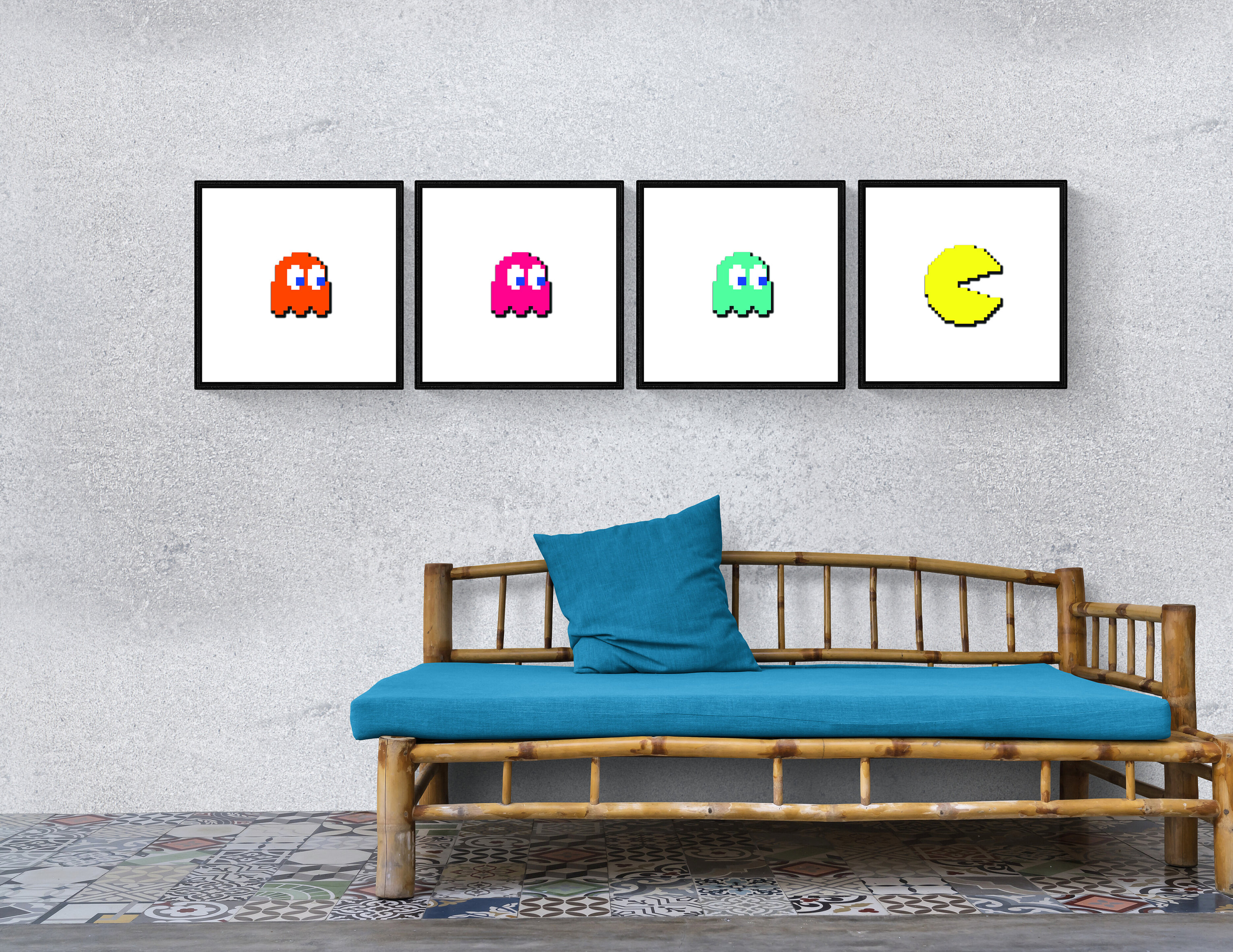 Pac-man Arcade Game Poster Pixel Art Retro Gaming Vintage Geek Atari ...