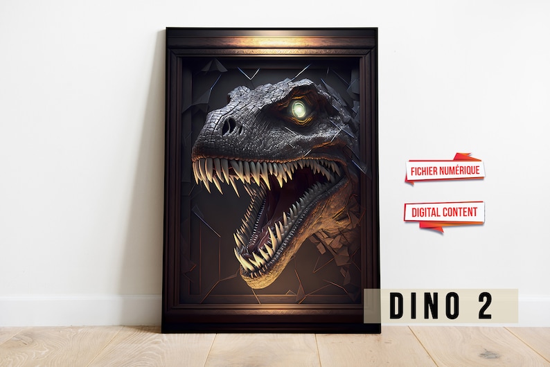 Dinosaur T-rex Poster Jurassic Park Kids Bedroom Home Decor Wall Art T ...