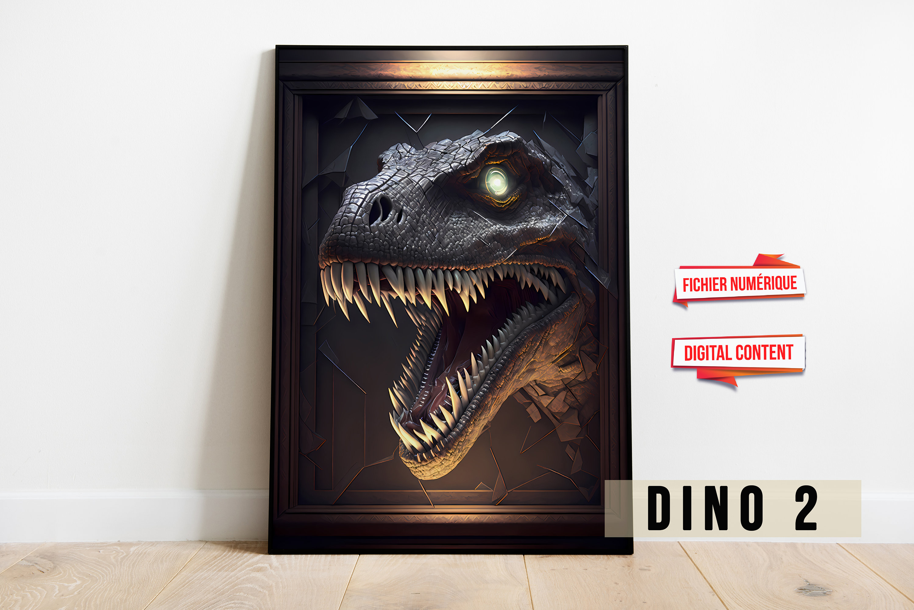 Dinosaur T-rex Poster Jurassic Park Kids Bedroom Home Decor Wall Art T ...