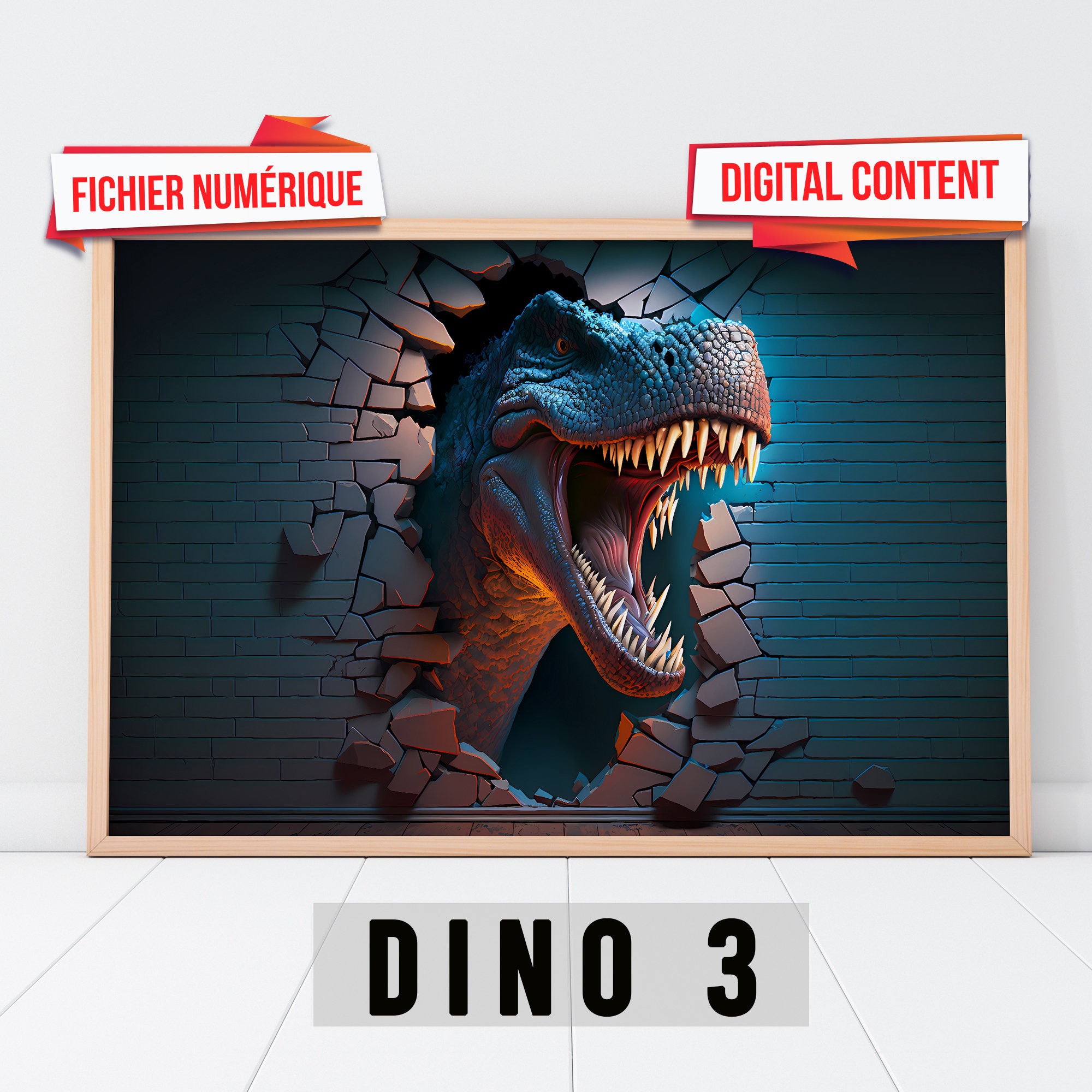 Dinosaur T-rex Poster Jurassic Park Kids Bedroom Home Decor Wall Art T ...