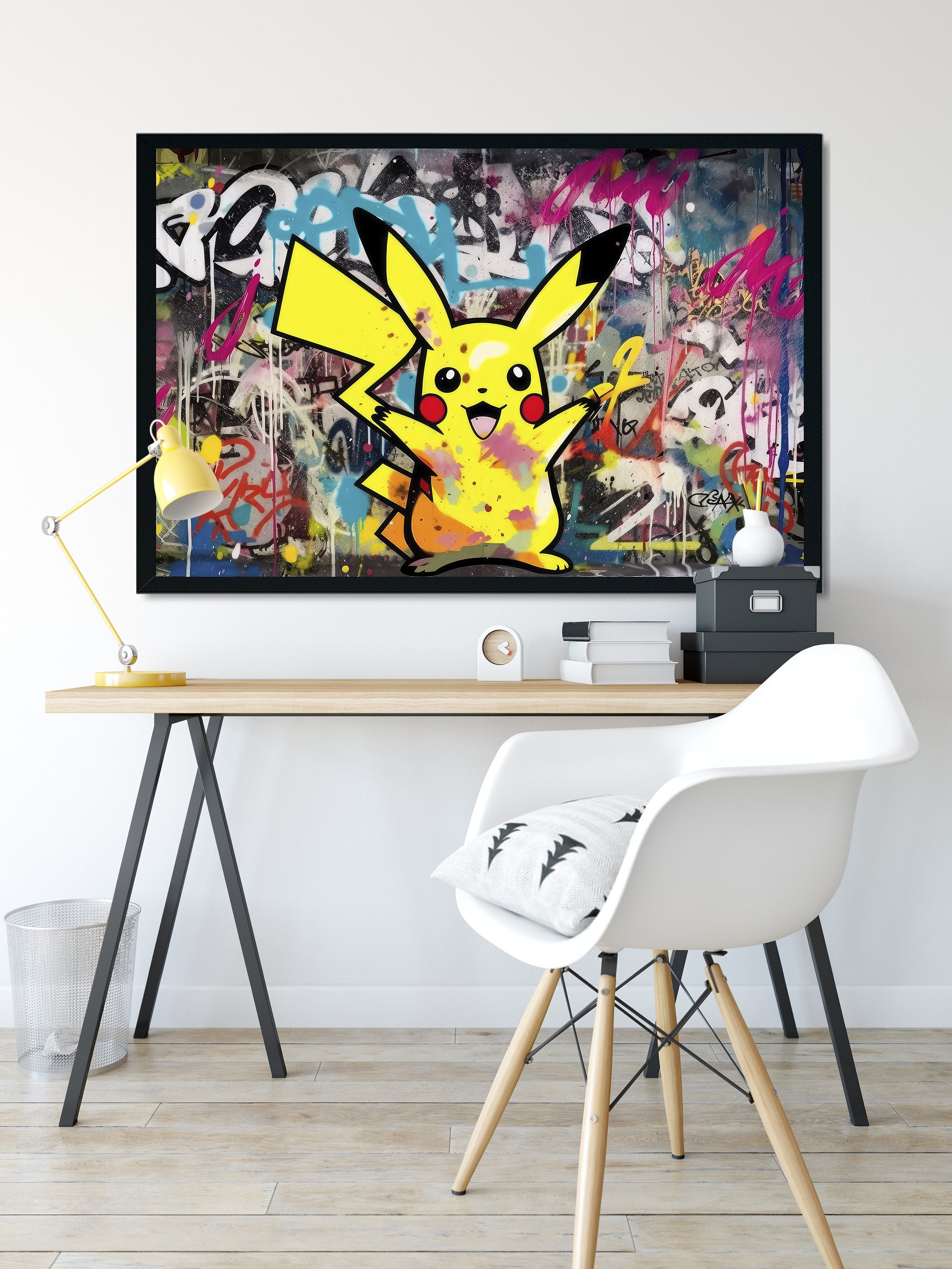 Pikachu Poster Graffiti Street Art Wall Art Urban Art Pop Art Deco Gift ...