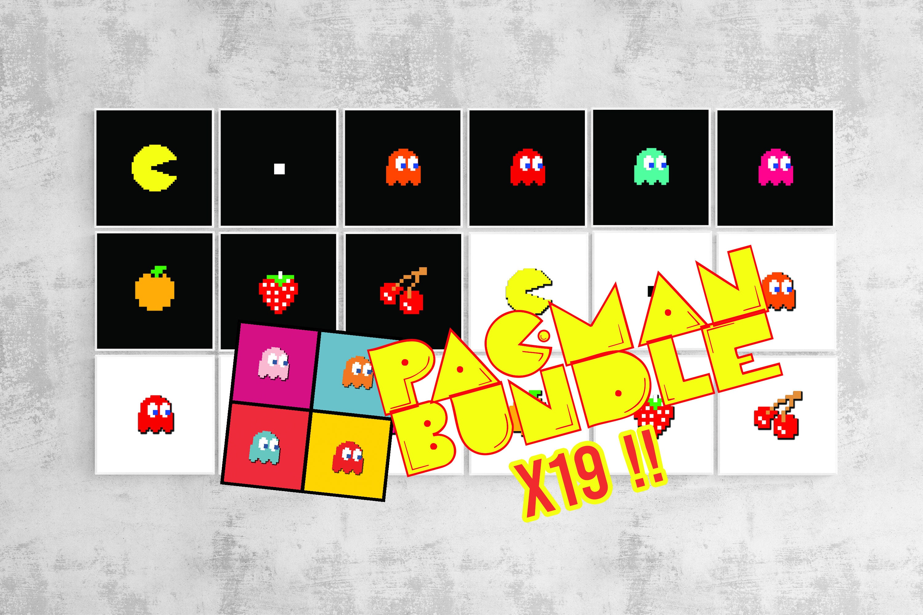 Pac-man Arcade Game Poster Pixel Art Retro Gaming Vintage Geek Atari ...