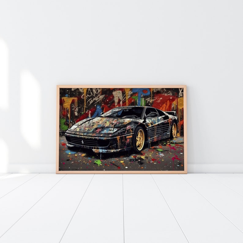Ferrari Testarossa Poster Graffiti Street Art Wall Art Urban Art Pop ...