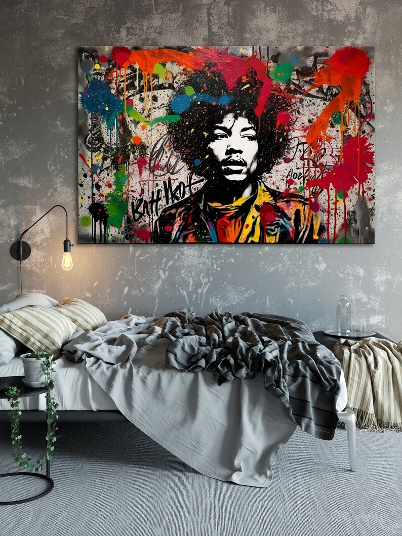 Jimi Hendrix Poster Graffiti Street Art Wall Art Urban Art Pop Art Deco ...