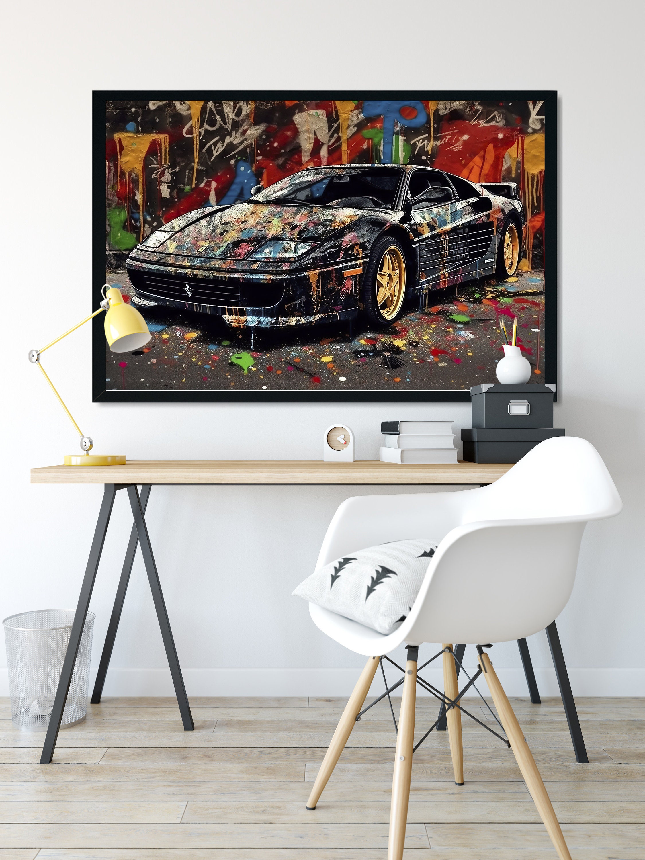 Ferrari Testarossa Poster Graffiti Street Art Wall Art Urban Art Pop ...