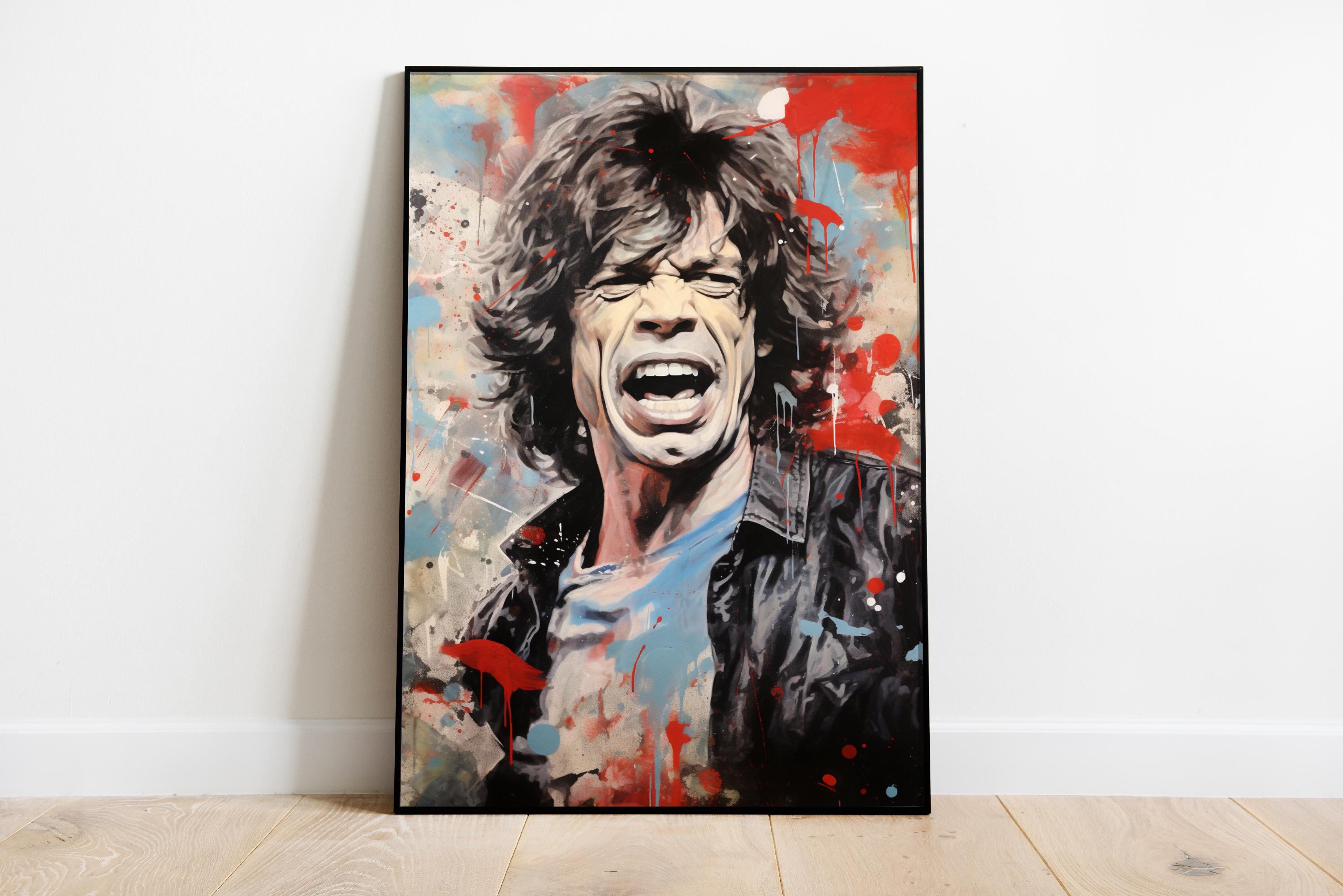 Poster Mick Jagger Graffiti Street Art Wall Art Urban Art Pop Art Deco ...
