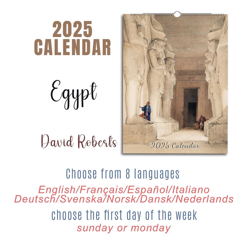 2025 Calendar David Roberts Illustration Egypt Ancient Civilization ...