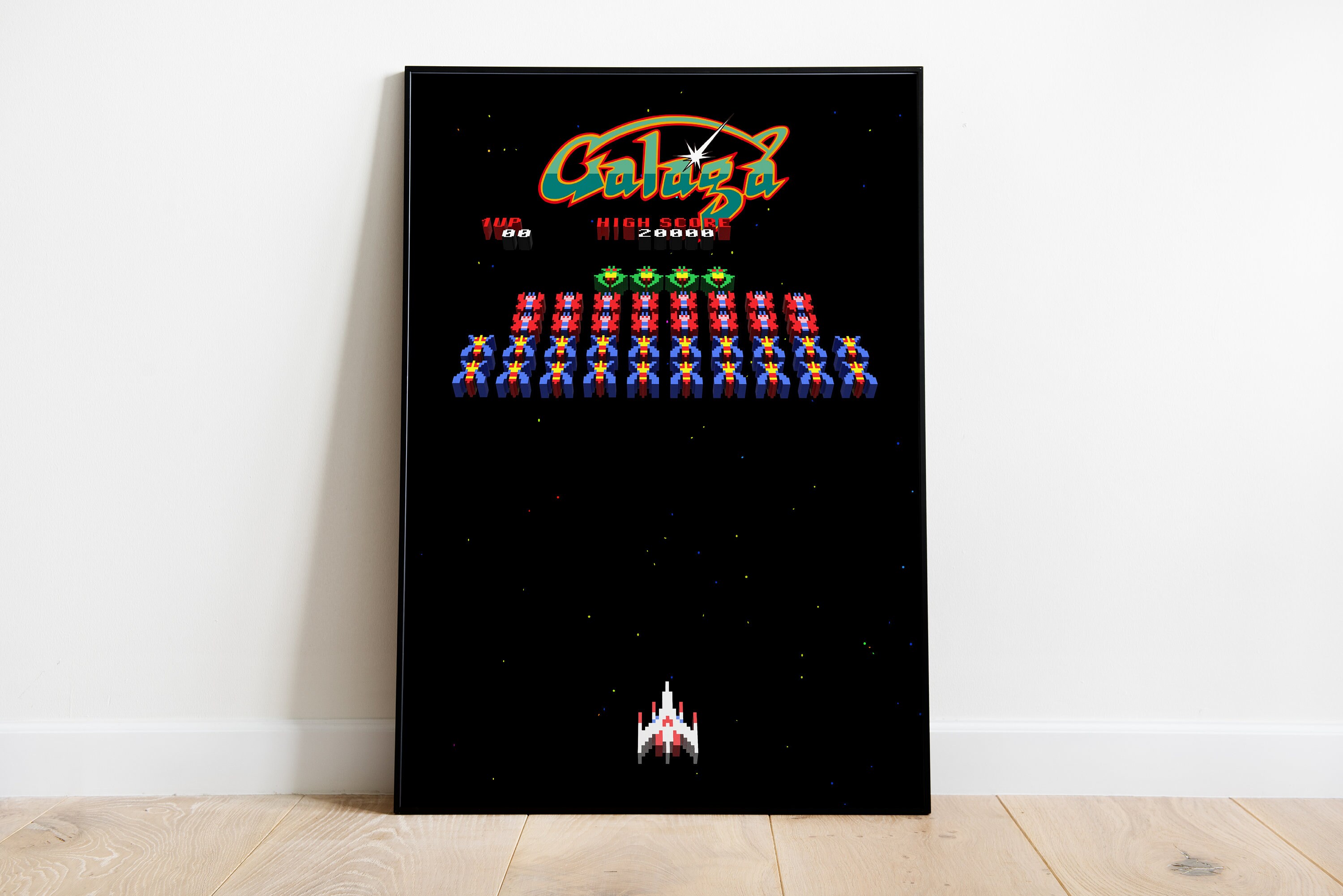 Galaga 1981 Arcade Gaming Poster Arcade Game Poster Pixel Art Retro ...