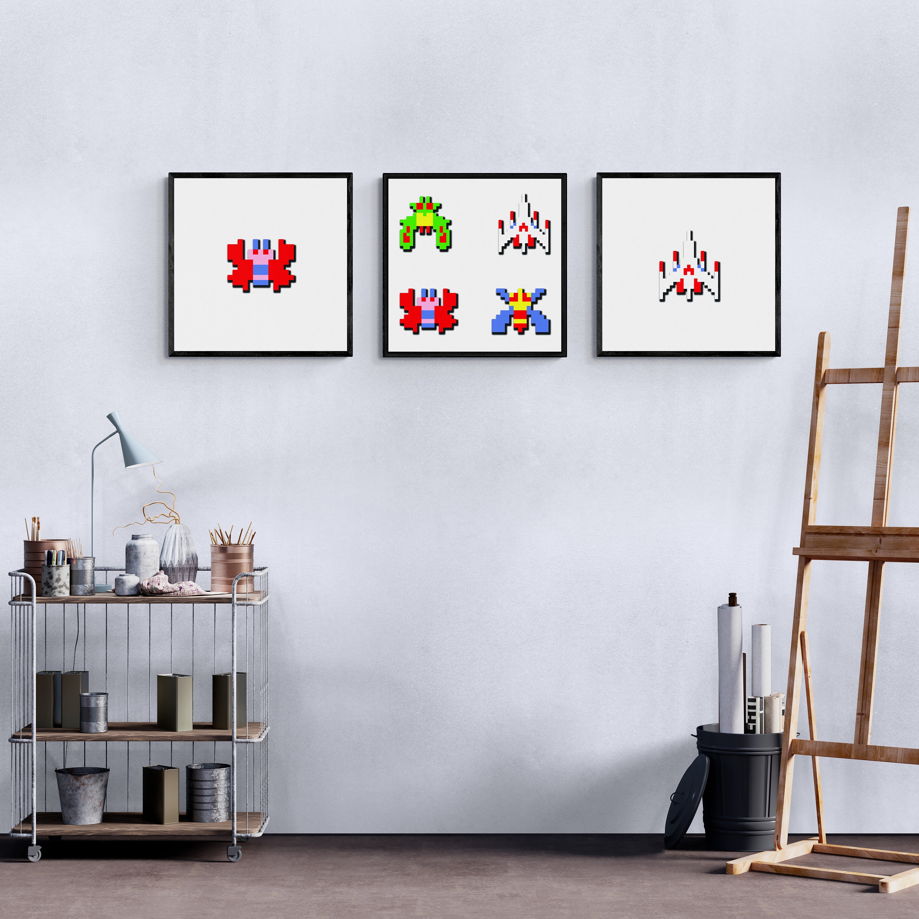 Galaga 1981 Arcade Gaming Poster Arcade Game Poster Pixel Art Retro ...